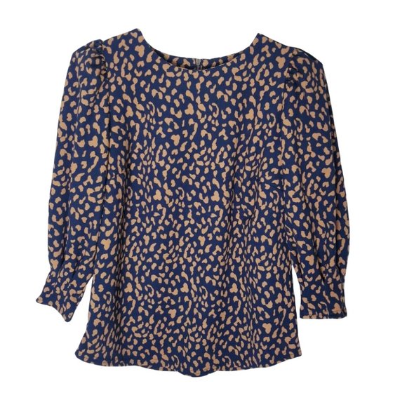 MELLODAY | Tops | Melloday Animal Print Blouse Women Size Xs | Poshmark